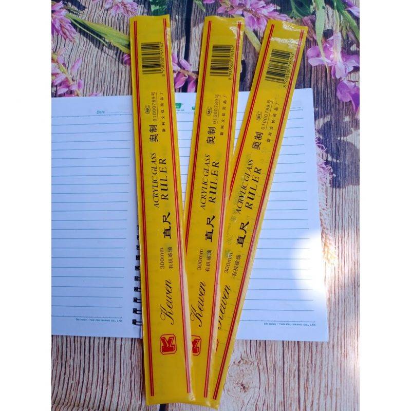 Thước kẻ mica Kewen 30cm - Ruler - Văn phòng phẩm Sơn Ca