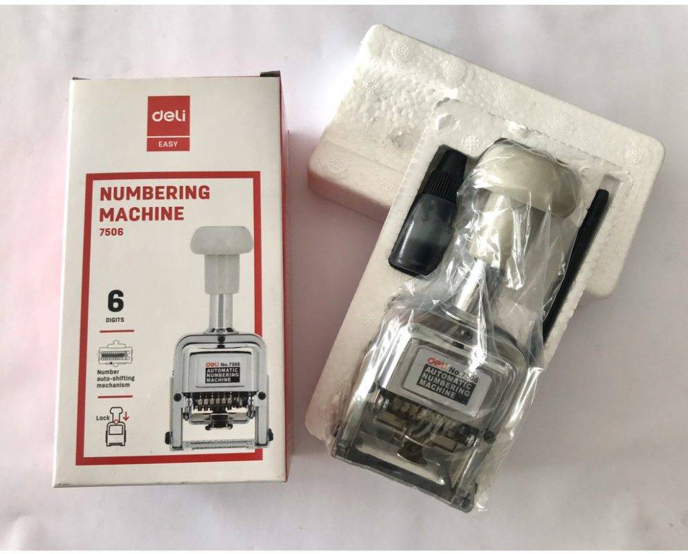 Dấu nhảy 6 số Deli 7506 cao 5mm - Văn phòng phẩm Sơn Ca