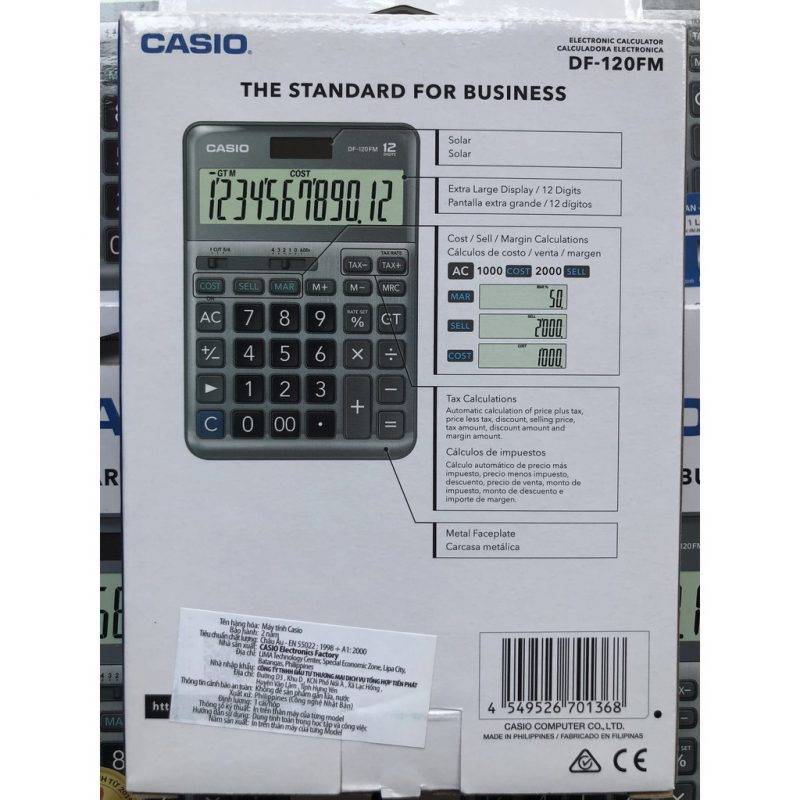 Máy tính Casio DF 120FM chính hãng - Văn phòng phẩm Sơn Ca