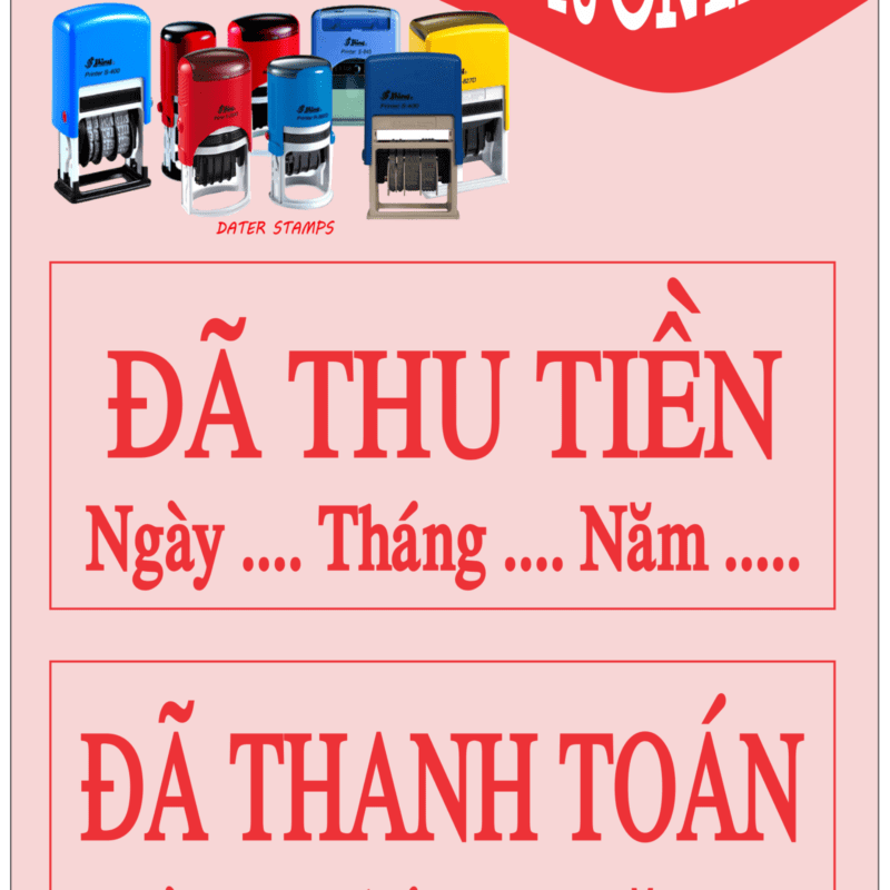 Con dấu ĐÃ THU TIỀN - Văn phòng phẩm Sơn Ca